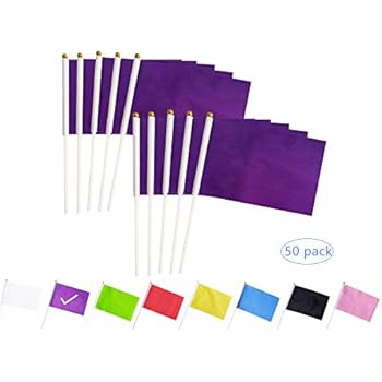 Amazon.com : Consummate 25 Pack Solid Purple Flag Small Mini Plain ...