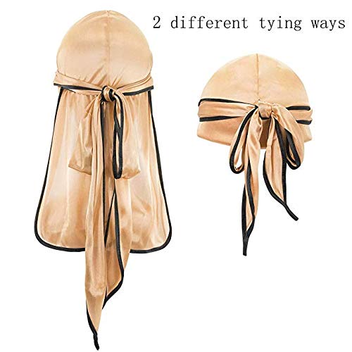 12 Pieces Silky Durag for Men Women Headwrap DuRags Headscarf Soft Cap ...