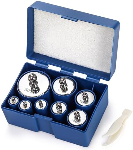 Bekith 8PCS 1000g Calibration Weights, Gram Precision Steel Scale Calibration Weight Kit Set 10g ...