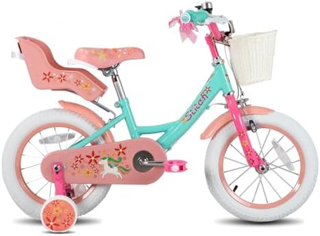 STITCH Unicorn 14 Inch Girls Bike for 3-5 Years Old Kids, 14 Inch Girls ...
