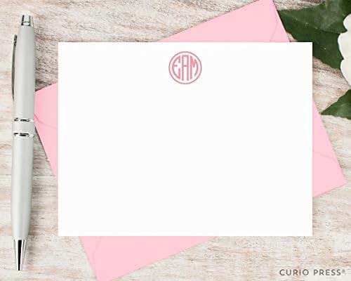 Amazon.com: PREPPY MONOGRAM - Personalized Flat Collegiate Stationery ...
