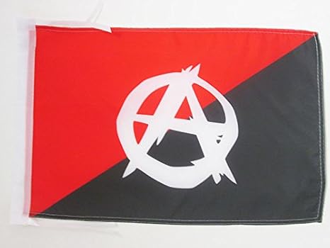 AZ FLAG Anarcho Syndicalism Movement Anarchist symbol Flag 18'' x 12 ...