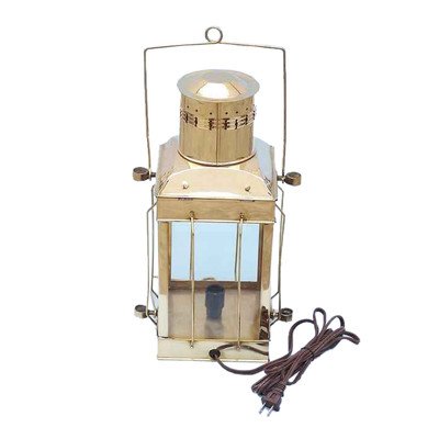 Cargo Electric Lamp Size: 18" H x 10" W x 8" D, Finish: Solid Brass ...