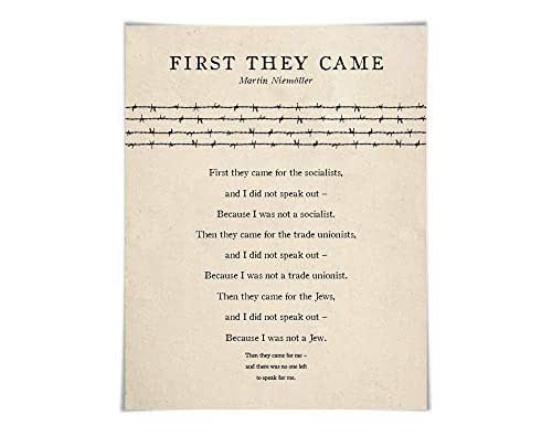 Amazon.com: First They Came Then They Came For Me Art Print. Martin ...