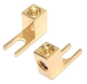Amazon.com: 8 AWG Gold Plated Right Angle Spade Fork Terminal (2 pcs ...