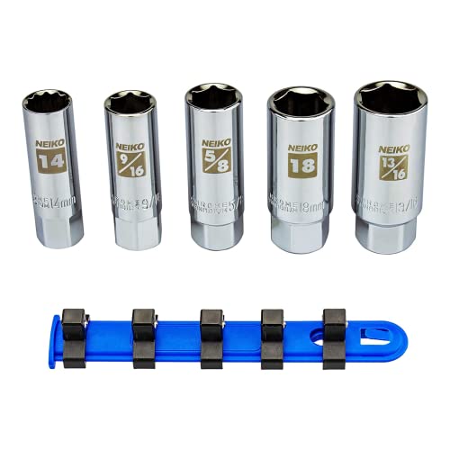 NEIKO 02500A 3/8" Drive Spark Plug Socket Set, 5 Piece, SAE And Metric ...