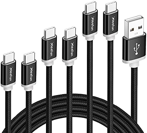 USB C Cable [6-Pack, 3.3/3.3/6/6/10/10 ft], CLEEFUN Fast Charging Type C Charger Cord Nylon ...