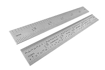 PEC Tools Rigid 6" 4R Stainless Steel Satin Chrome Machinist Engineer Ruler Scale with Markings ...