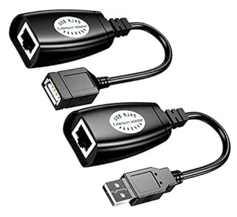 USB Over Cat6，RJ45 Cat Cable Extension Cable USB 2.0 Extender Over RJ45 ...
