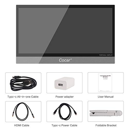Portable Monitor, Cocar 15.6 Computer Display USB C Mirroring OTG Mouse ...