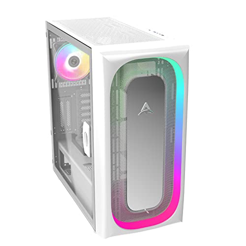 ALSEYE Ai-Pro White ARGB Mid-Tower E-ATX PC Gaming Case, Pre-Installed ...