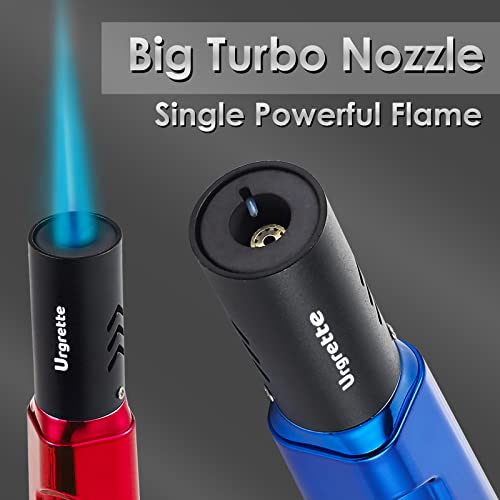Urgrette 2 Pack Torch Lighter Butane Refillable Adjustable Jet Flame Butane Lighter with Fuel ...
