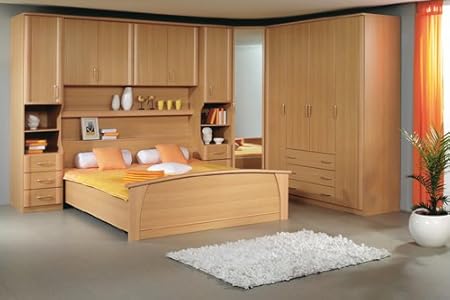 Over Bed Storage Unit with Corner and 4 Door Combi Robe: Amazon.co.uk ...