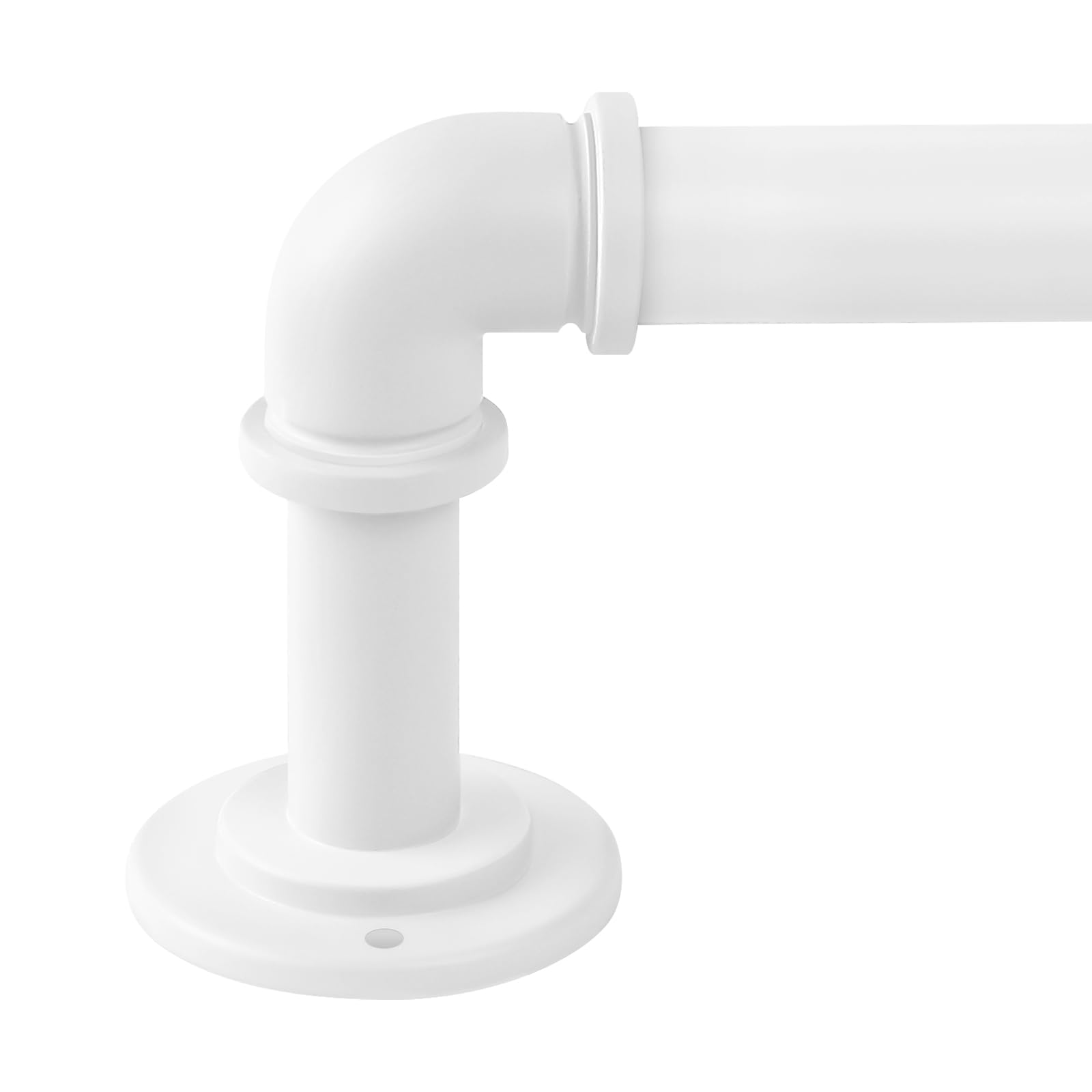 OLV White Industrial Curtain Rods for Windows 28 to 48 Inch(2.3 to 4 ...