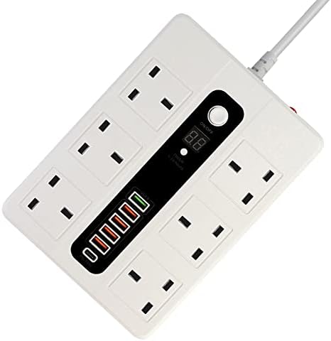 ELONSEY 3 Meter Power Extension Cord with Type C 20W Fast PD Charging ...