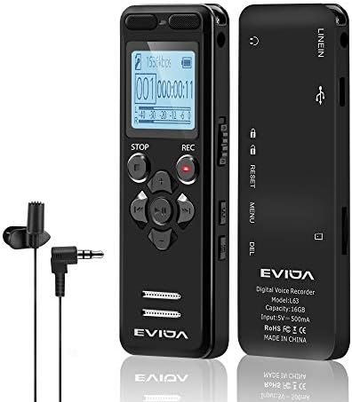Digital Voice Recorder for Lectures - EVIDA 16GB Voice Activated Audio ...