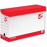 5 Star Office Transfer Case Hinged Lid Foolscap Red and White [Pack 20 ...