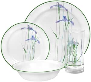 Amazon.com | Corelle Impressions 16-Piece Dinnerware Set with Drinkware, Service for 4, Shadow ...