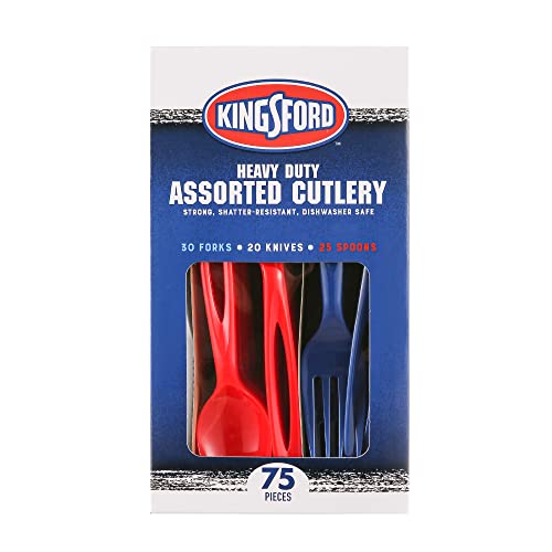 Kingsford Full Size Assorted Plastic Cutlery Heavy Duty Disposable ...