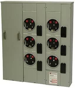 Eaton 1MP6206R 1 Phase 6-Gang Ring Style Meter Pack 4 Jaw 200 Amp ...