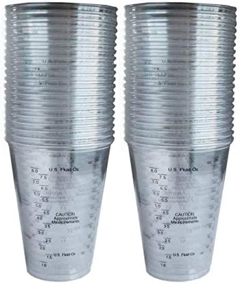 Amazon.com: Graduated Disposable Ultra Clear Plastic Measuring Cups ...