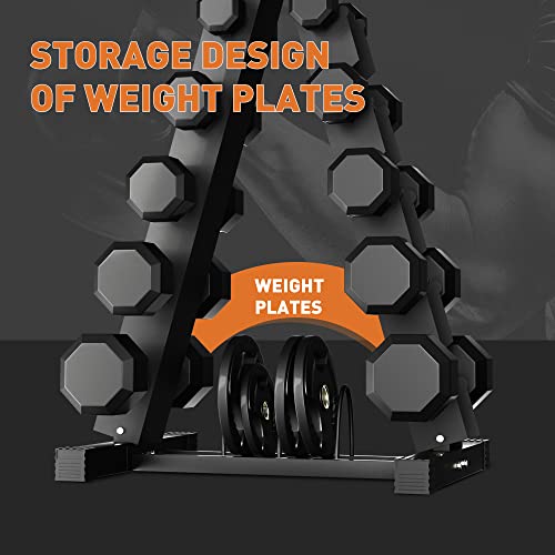 Holleyweb A-Frame Dumbbell Rack, Weight Rack for Home Gym,5 Tier Weight ...