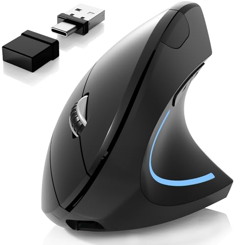 Ergonomic Mouse Wireless Bluetooth Rechargeable Vertical Mouse ...