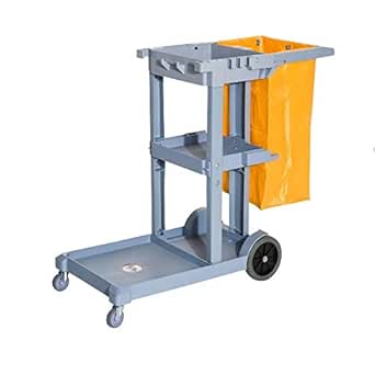 Rolling Mobile Janitorial Cleaning Cart with Large Capacity Vinyl Bag ...