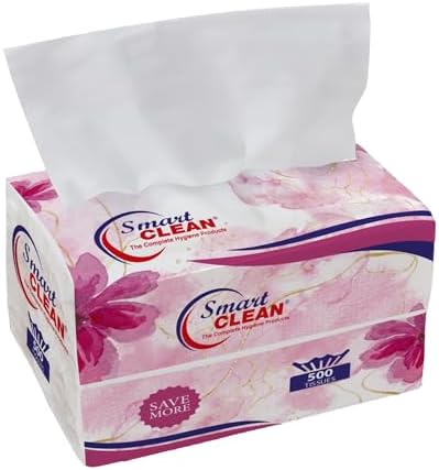 سعر Smart Clean Facial Tissue Box – Pack of 500 Sheets – Ultra Soft ...