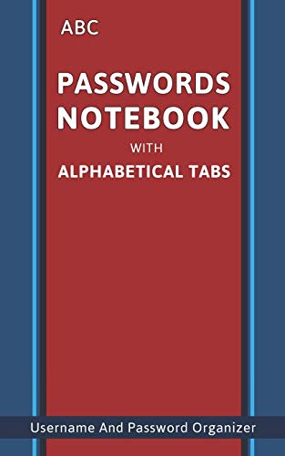 Amazon.com: ABC Passwords Notebook With Alphabetical Tabs: Mini Pocket ...