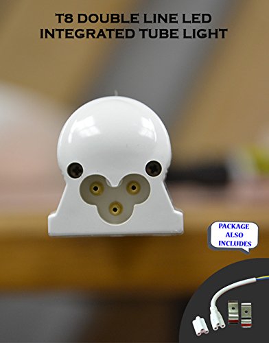 (PACK OF 10 LIGHTS) - 4 Feet Integrated 24 Watt T8 Milky LENS Double ...