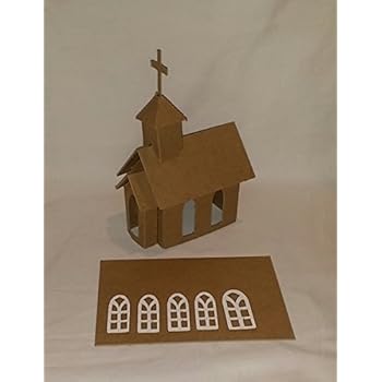 Amazon.com: Putz Style Little Village Cardboard Church: Arts, Crafts ...