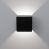 OOWOLF Modern Set of 2 LED Wall Sconces, Waterproof IP65 Outdoor, 3000K ...
