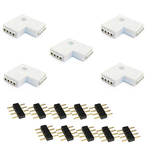 Buy Kabenjee 5 x L Shape Quick Connector, RGB LED Corner Connector, LED ...