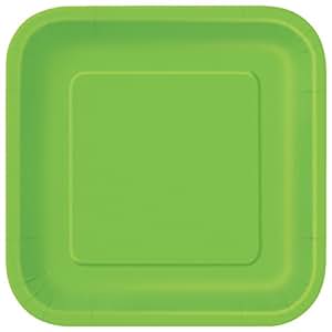 Amazon.com: Square Lime Green Paper Plates, 14ct: Kitchen & Dining