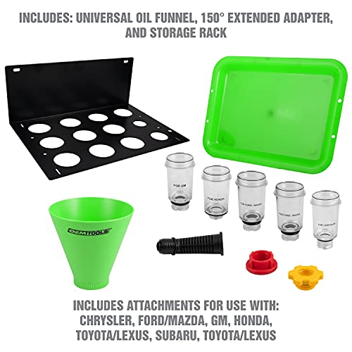 OEMTOOLS 87039 Universal Direct Fit Oil Funnel Set, Spill Proof Coolant Filling Kit, No Spill ...