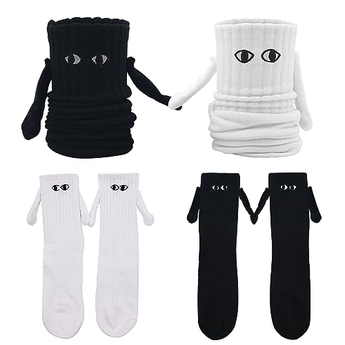 KJMYYXGS 2 Pair Hand in Hand Socks, Magnetic Hand Holding Socks ...