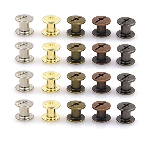 100 Sets Chicago Screws Assorted Kit 5 Color Leather Rivets Screw ...