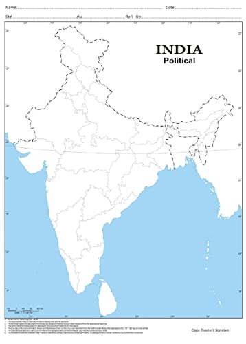 Buy India Political (100 Nos) Outline map | A4 Size (100 maps ...