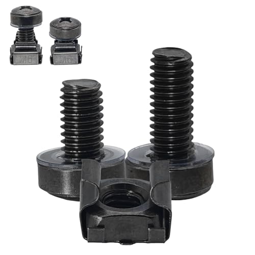 Zkupanx 45 Pack M6 20mm Server Rack Screws and Cage Nuts, Nickel Plated ...