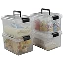 Amazon.com: Nicesh 4.5 L Plastic Storage Box, Clear Latch Box, 4-Pack: Home & Kitchen