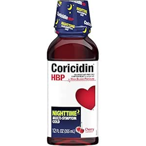 Amazon.com : Coricidin HBP Nighttime Multi-Symptom Cold Liquid Cherry ...