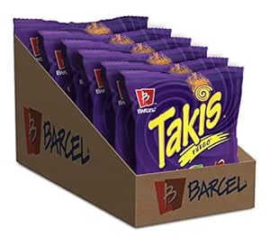 Amazon.com: Barcel Takis - Crunchy Rolled Tortilla Chips – Fuego Flavor ...