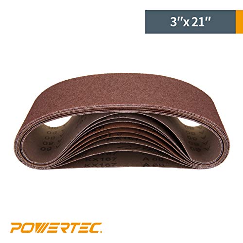 POWERTEC 110460 3 X 21 Sanding Belts 40 Grit Aluminum Oxide Sanding powertec-110460-3-x-21-sanding-belts-40-grit-aluminum-oxide-sanding