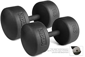 York Barbell 130 lb Legacy Solid Professional Round Dumbbells ...