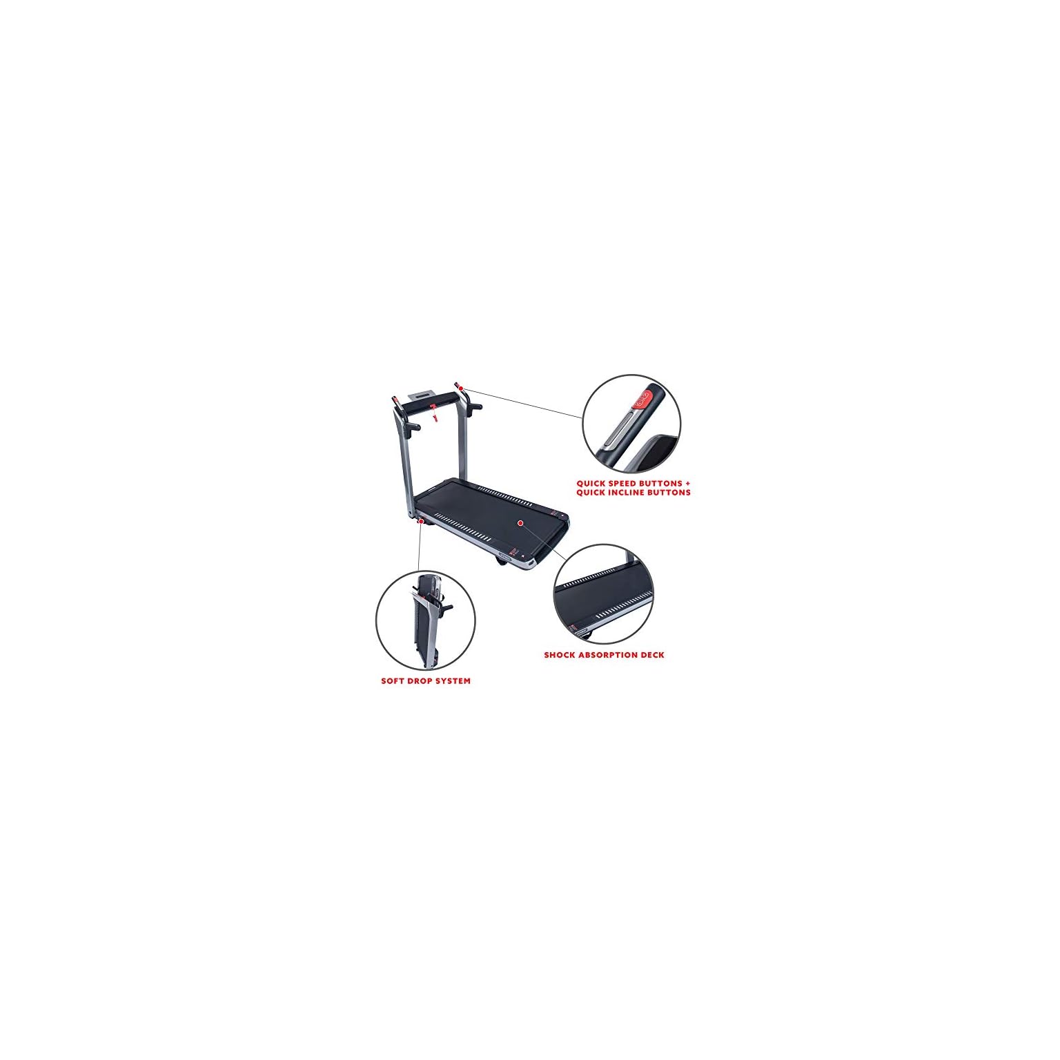 Sunny Health & Fitness ASUNA SpaceFlex Electric Running Treadmill with ...