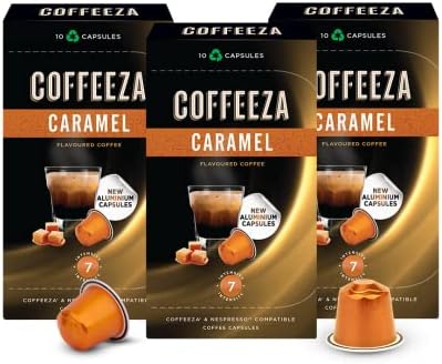 Coffeeza Caramel Flavoured Nespresso Coffee Capsules, Intensity - 7 ...