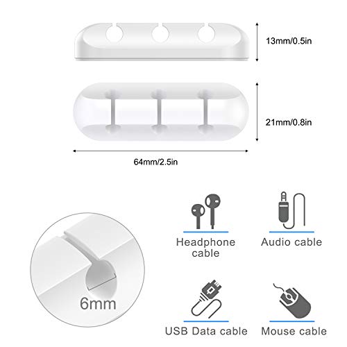 SOULWIT Cable Holder Clips, 3-Pack Cable Management Cord Organizer Clips Silicone Self Adhesive ...