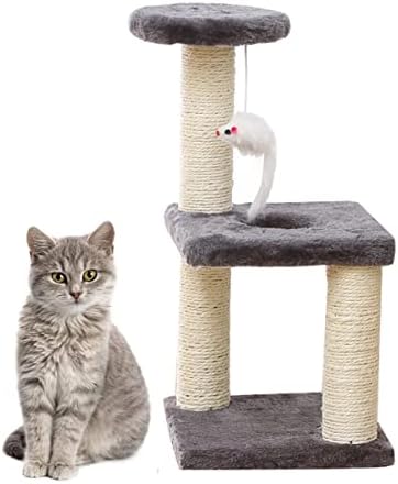 QMYME 3 Tier Cat Tree for indoor Cats,Kitten Climbing Tower Cats Tower ...