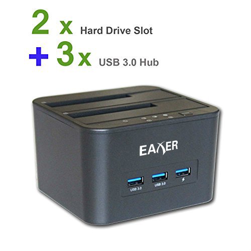 EAXER USB 3.0 to SATA Dual-Bay Hard Drive Docking Station with Offline ...